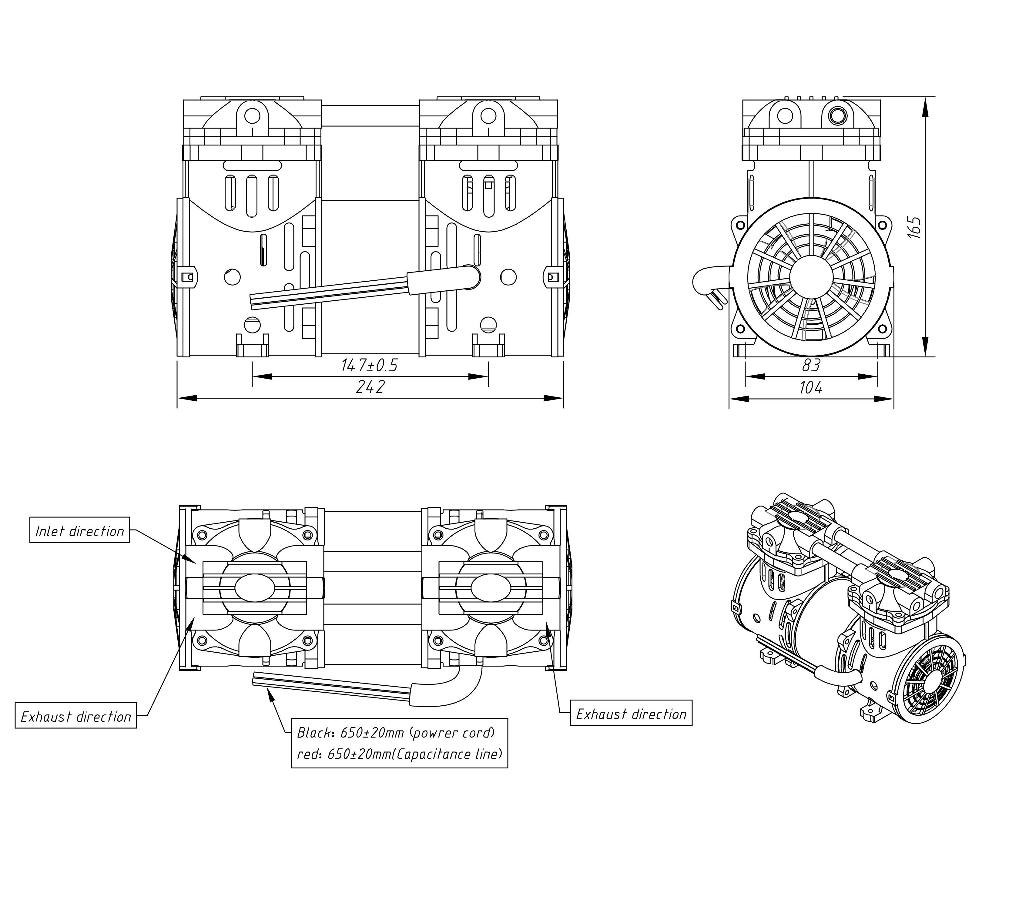 Oxygen Concentrator Compressor,Dental Silent Air Compressor, AC Air ...